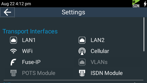 ISDN Module Settings